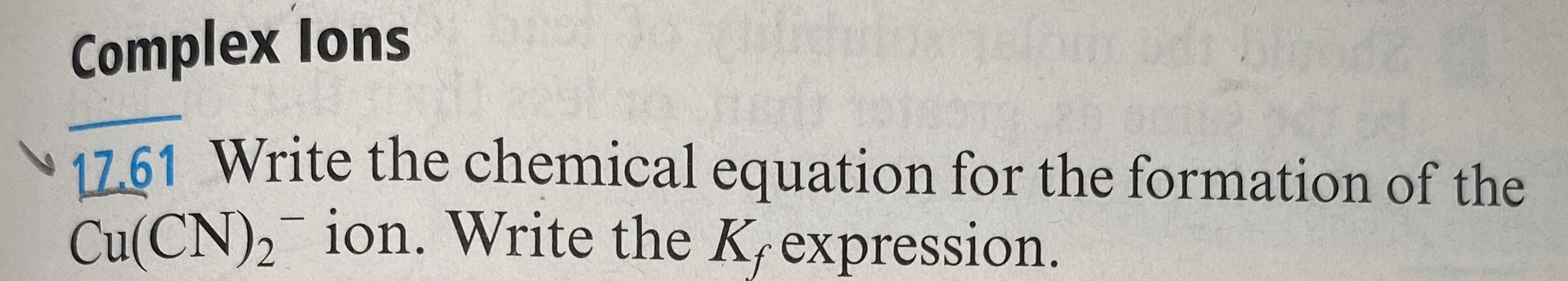 Solved How to solve Complex lonsq, 17.61 ﻿Write the chemical | Chegg.com