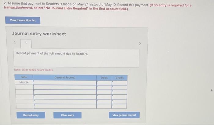 Solved Required information Exercise 6-9 (Algo) Record | Chegg.com Solved Required information Exercise 6-9 (Algo) Record | Chegg.com