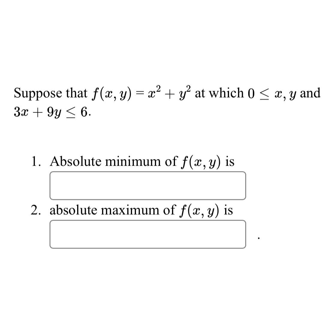 Solved Suppose That F X Y X2 Y2 ﻿at Which 0≤x Y ﻿and