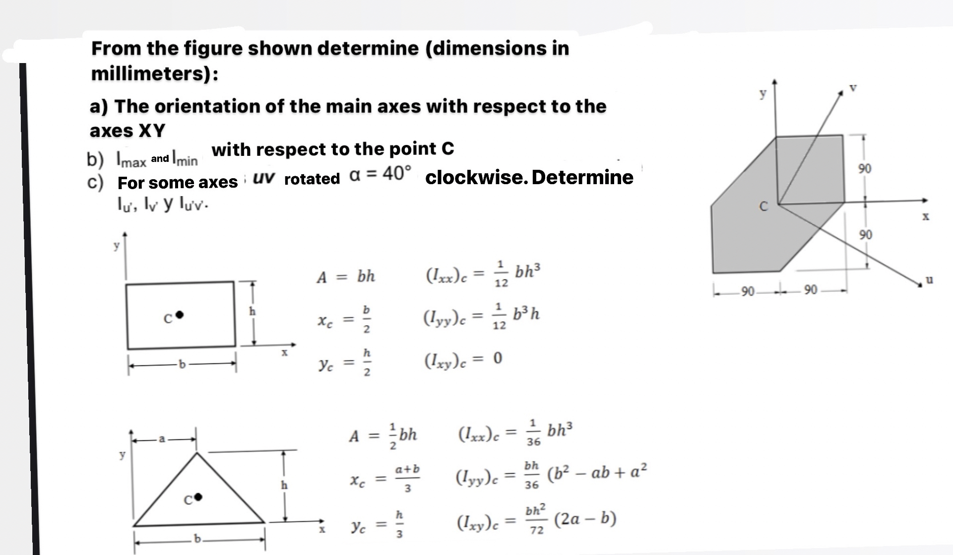 Solved From the figure shown determine (dimensions in | Chegg.com