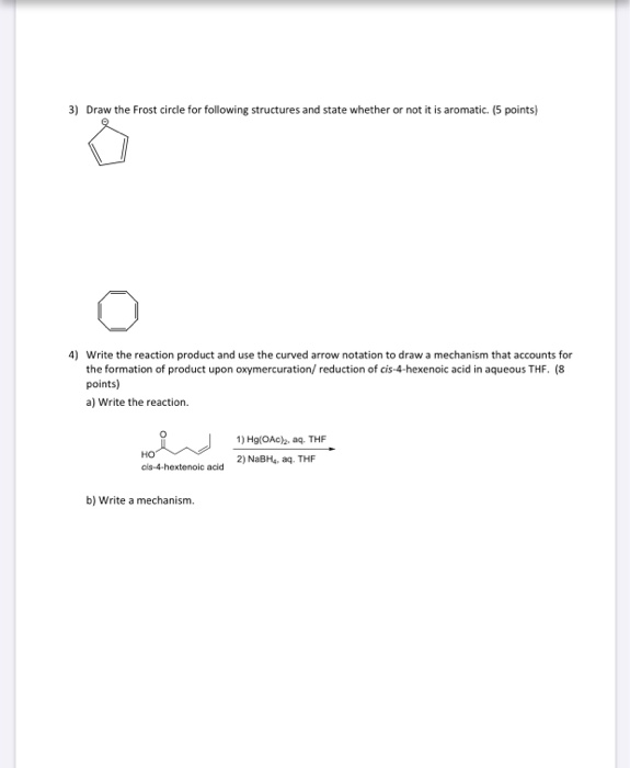 Solved 3) Draw the Frost circle for following structures and | Chegg.com