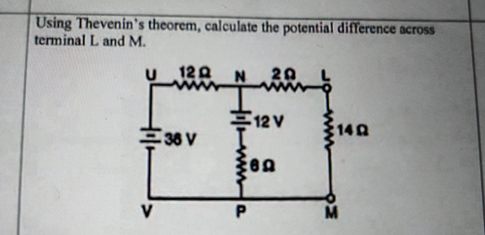 Using Thevenin's theorem, calculate the potential | Chegg.com