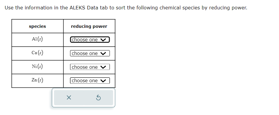 Solved Use the information in the ALEKS Data tab to sort the | Chegg.com