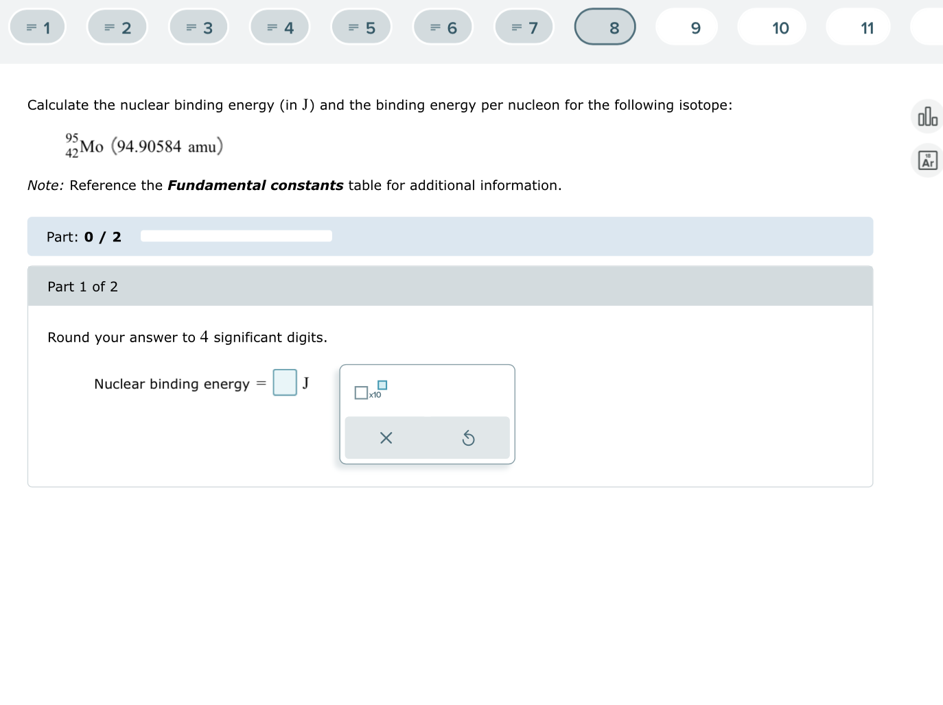 Solved Calculate the nuclear binding energy (in J ) ﻿and the | Chegg.com