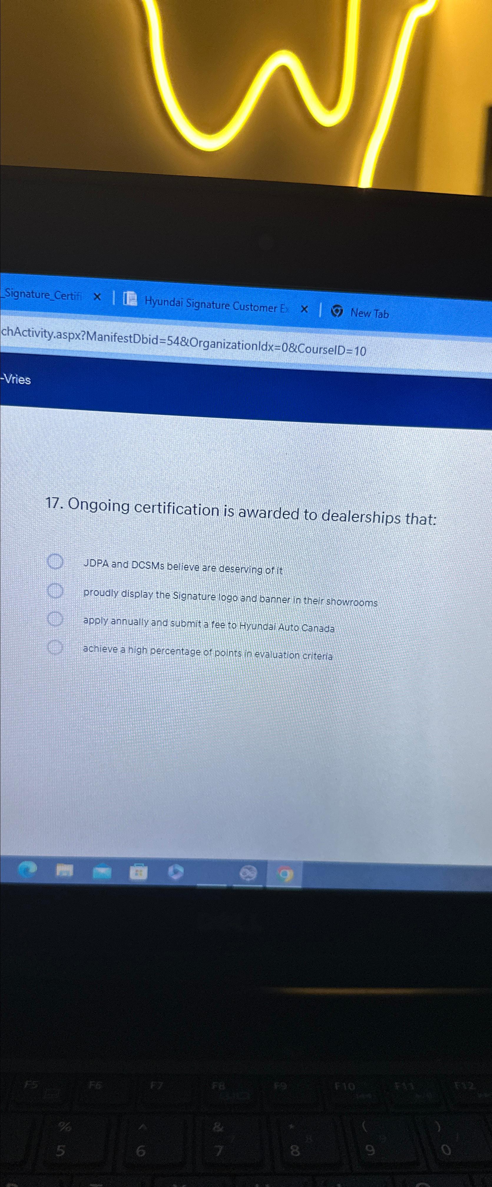 Solved -Vries17. ﻿Ongoing certification is awarded to | Chegg.com