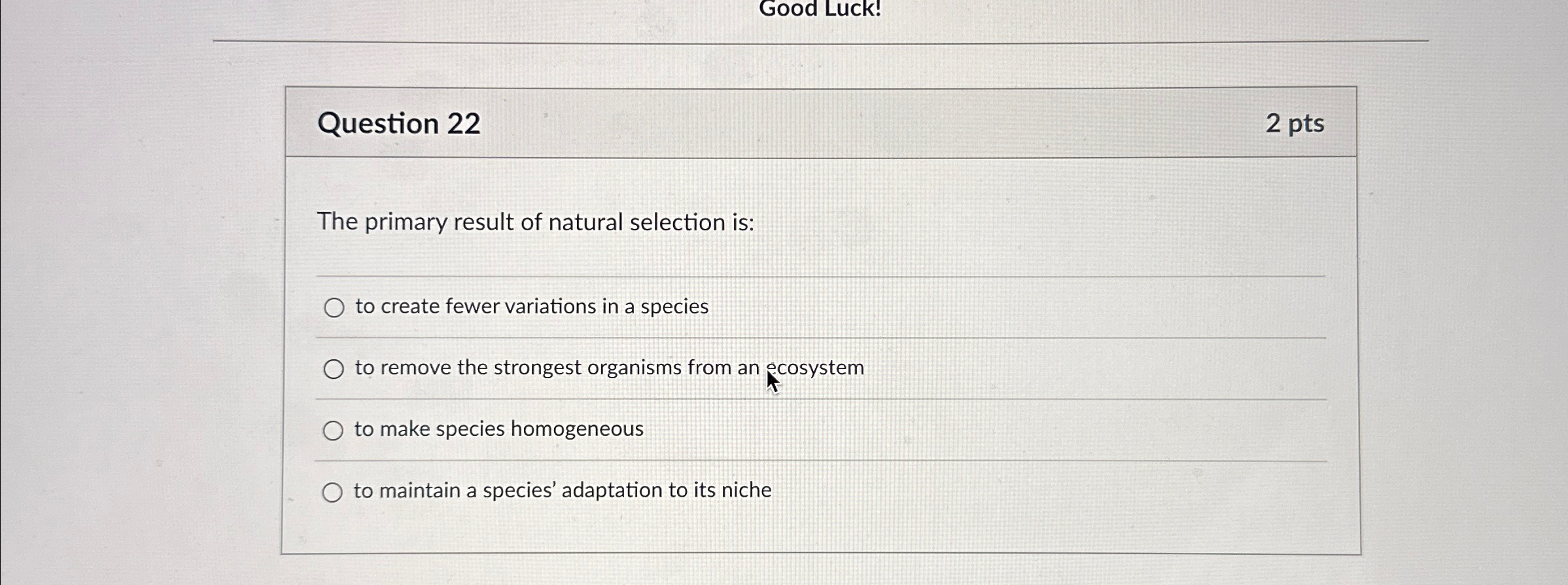 Solved Good Luck!Question 222 ﻿ptsThe primary result of | Chegg.com