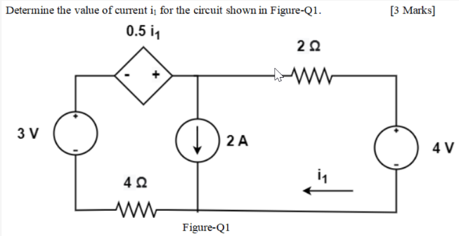 Determine The Value Of Current I1 for The Circuit