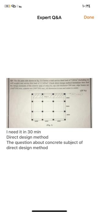 Solved I Need It In 30 Min Direct Design Method The Question