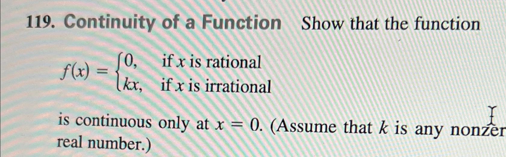 Solved Continuity of a Function Show that the | Chegg.com