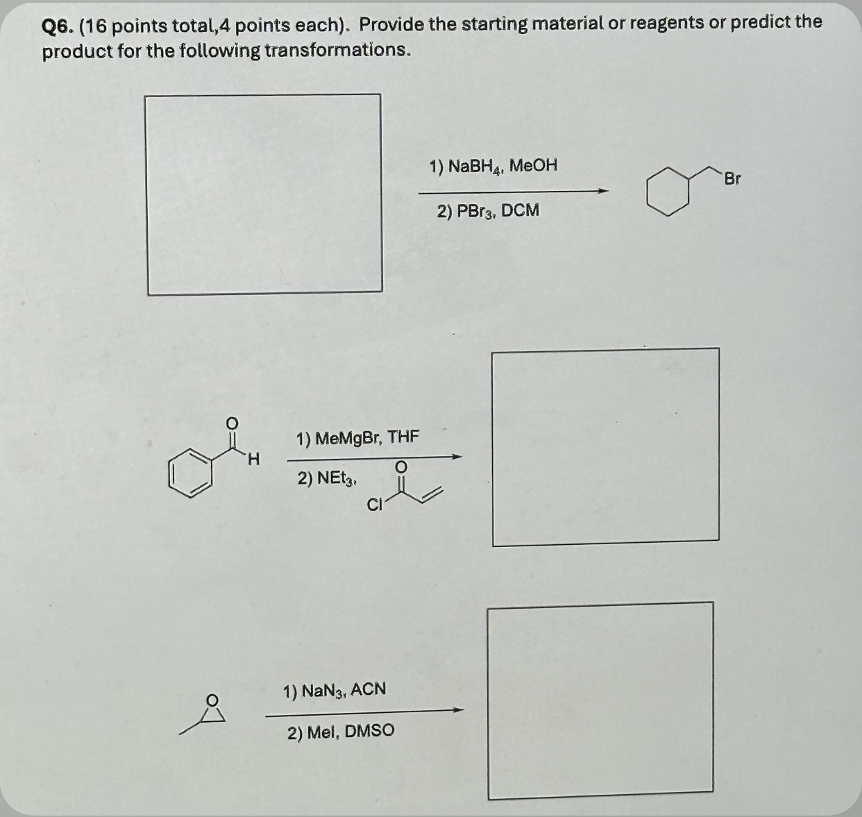 Solved Q6. (16 ﻿points total,4 ﻿points each). ﻿Provide the | Chegg.com