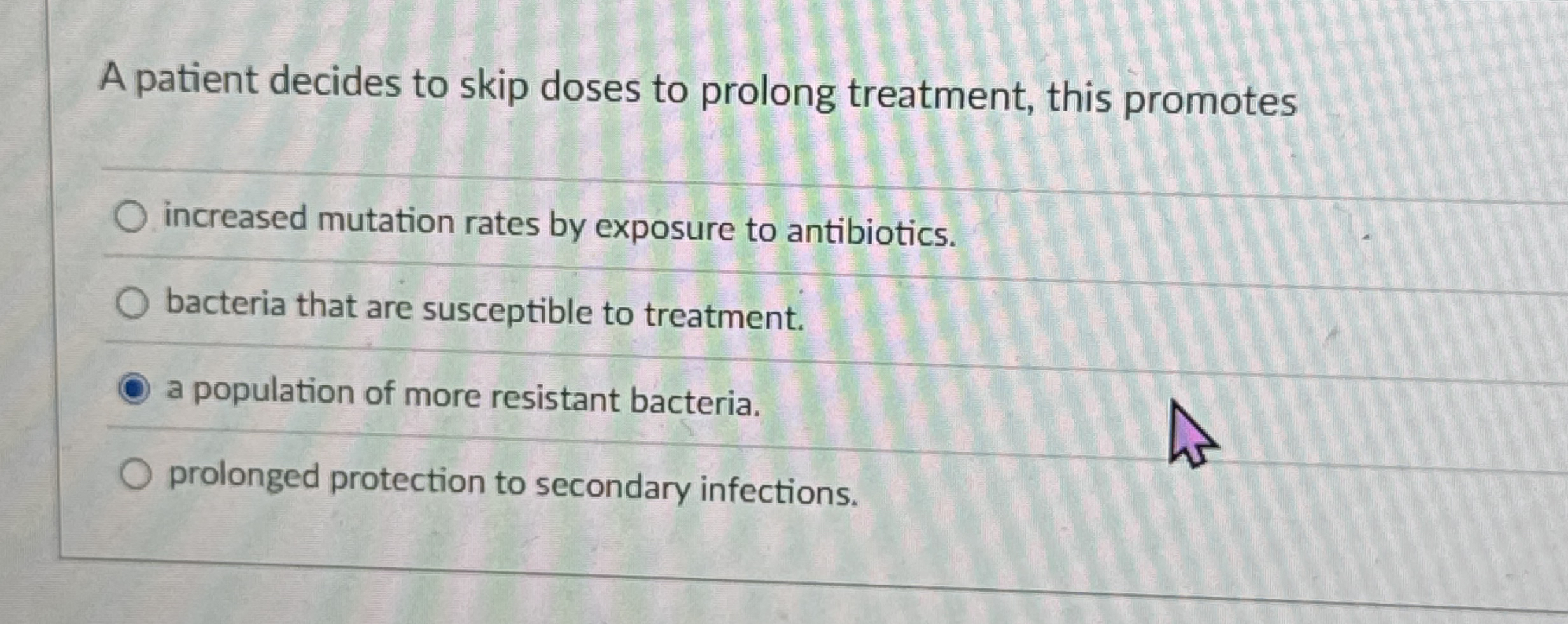Solved A patient decides to skip doses to prolong treatment, | Chegg.com