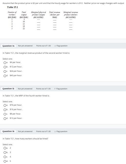 Solved Assume that the product price is $2 per unit and that | Chegg.com
