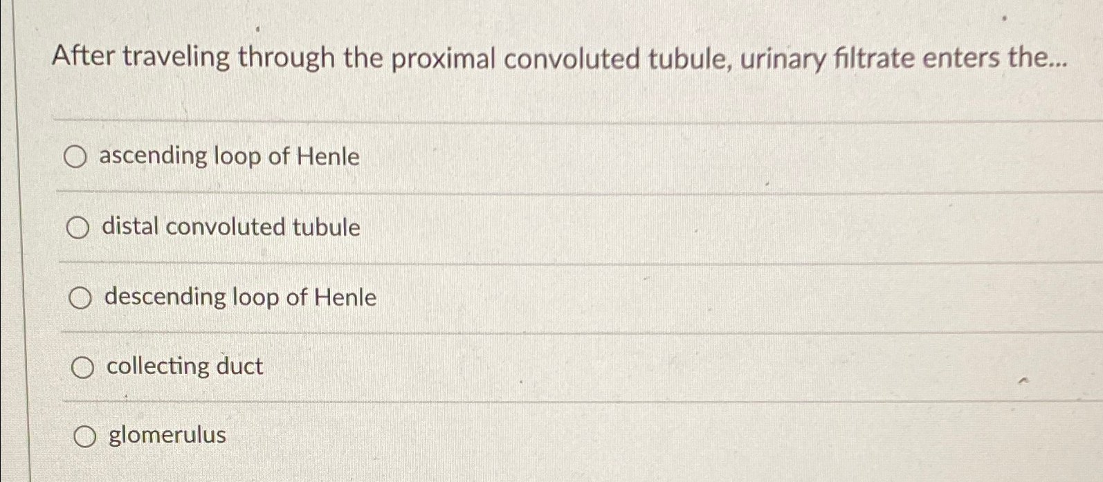 Solved After traveling through the proximal convoluted | Chegg.com