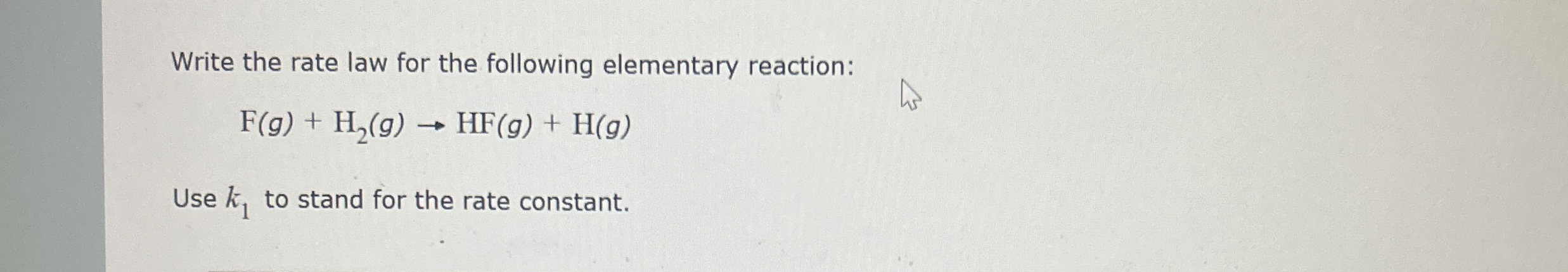 Write the rate law for the following elementary | Chegg.com