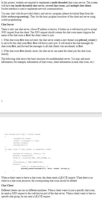 In this project, students are required to implement a | Chegg.com