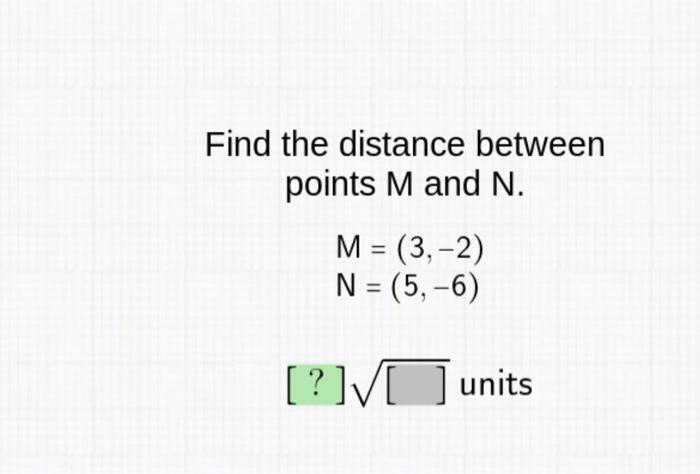 Solved Find the distance between points M and N. | Chegg.com