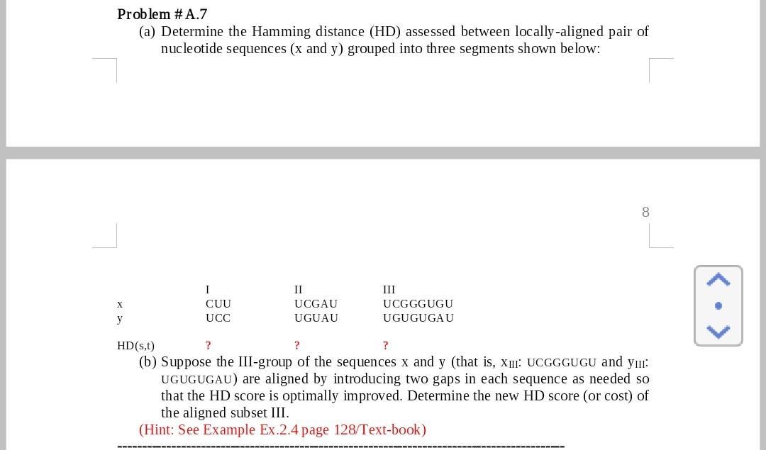 Problem # A.7 (a) Determine the Hamming distance (HD) | Chegg.com