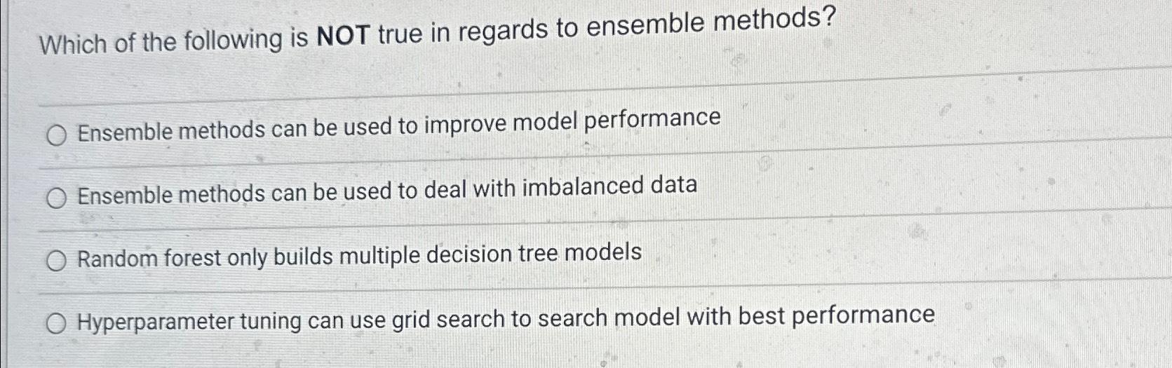 Solved Which of the following is NOT true in regards to | Chegg.com