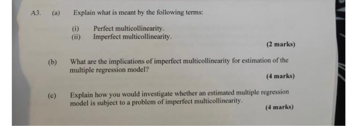 Solved A3. (a) Explain what is meant by the following terms: | Chegg.com