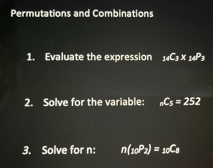 [solved] Permutations And Combinations Permutations And Co