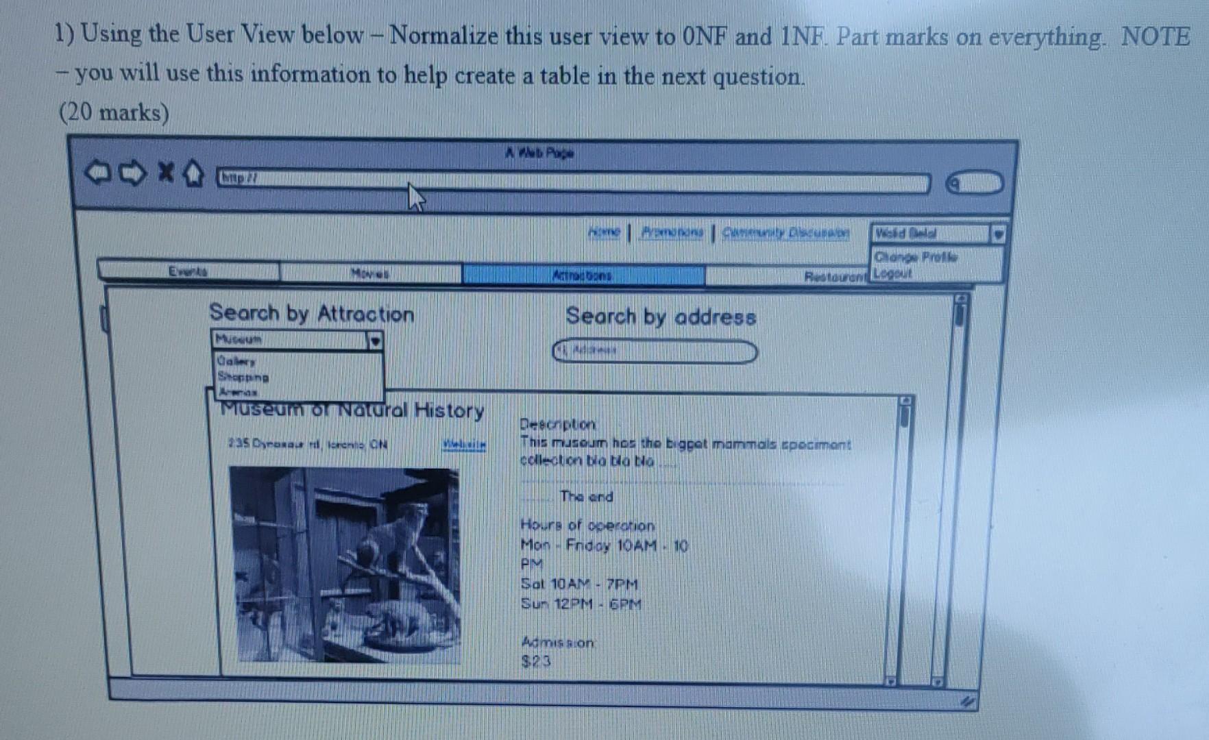 Solved 1) Using the User View below - Normalize this user | Chegg.com