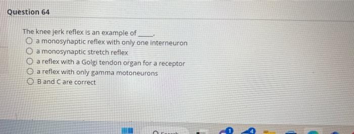 Solved The knee jerk reflex is an example of a monosynaptic | Chegg.com