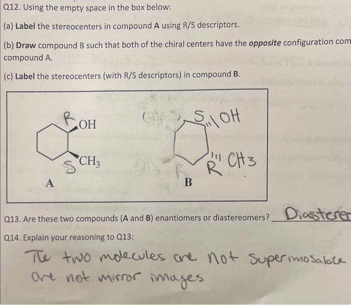 Solved Q12. Using the empty space in the box below: (a) | Chegg.com