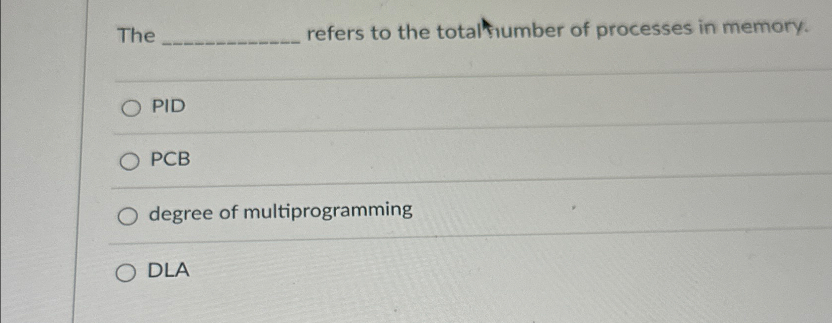Solved The refers to the totaltiumber of processes in | Chegg.com