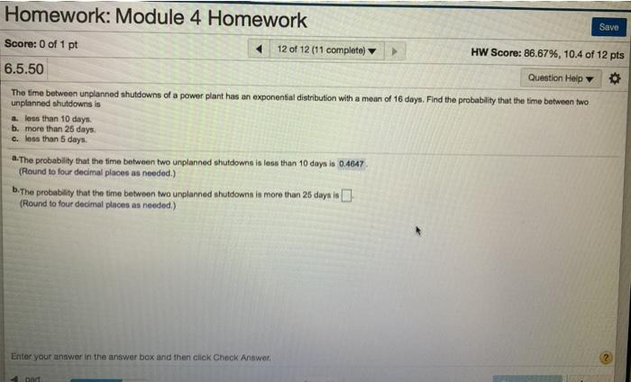 Solved Save Homework: Module 4 Homework Score: 0 of 1 pt 12 | Chegg.com