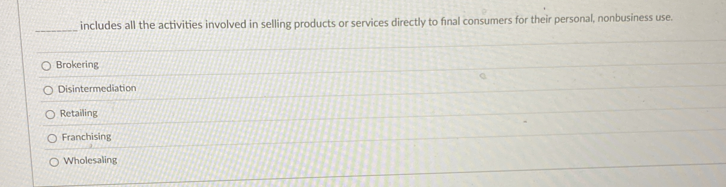Solved includes all the activities involved in selling | Chegg.com