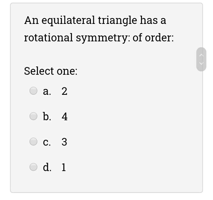 Solved An equilateral triangle has a rotational symmetry: of | Chegg.com