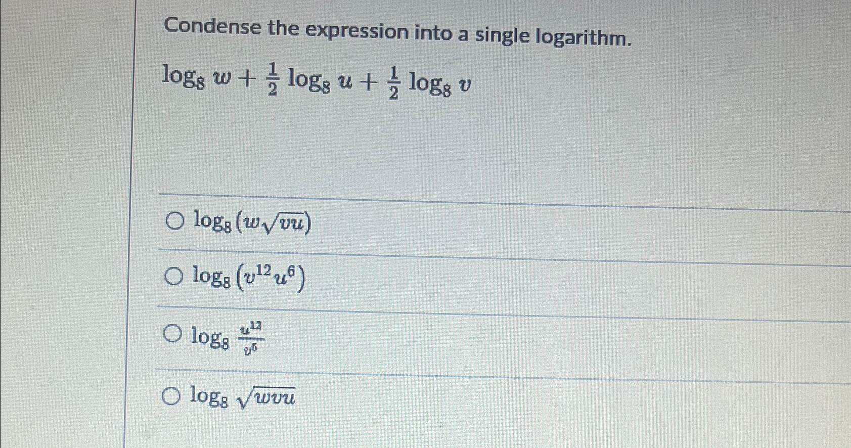 Solved Condense the expression into a single | Chegg.com