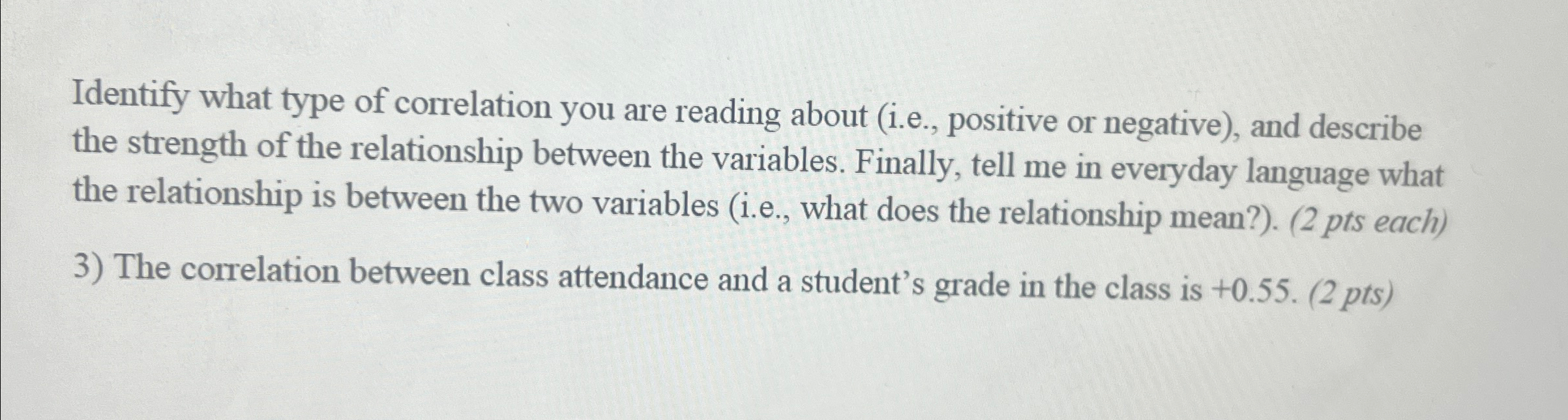 Solved Identify what type of correlation you are reading | Chegg.com