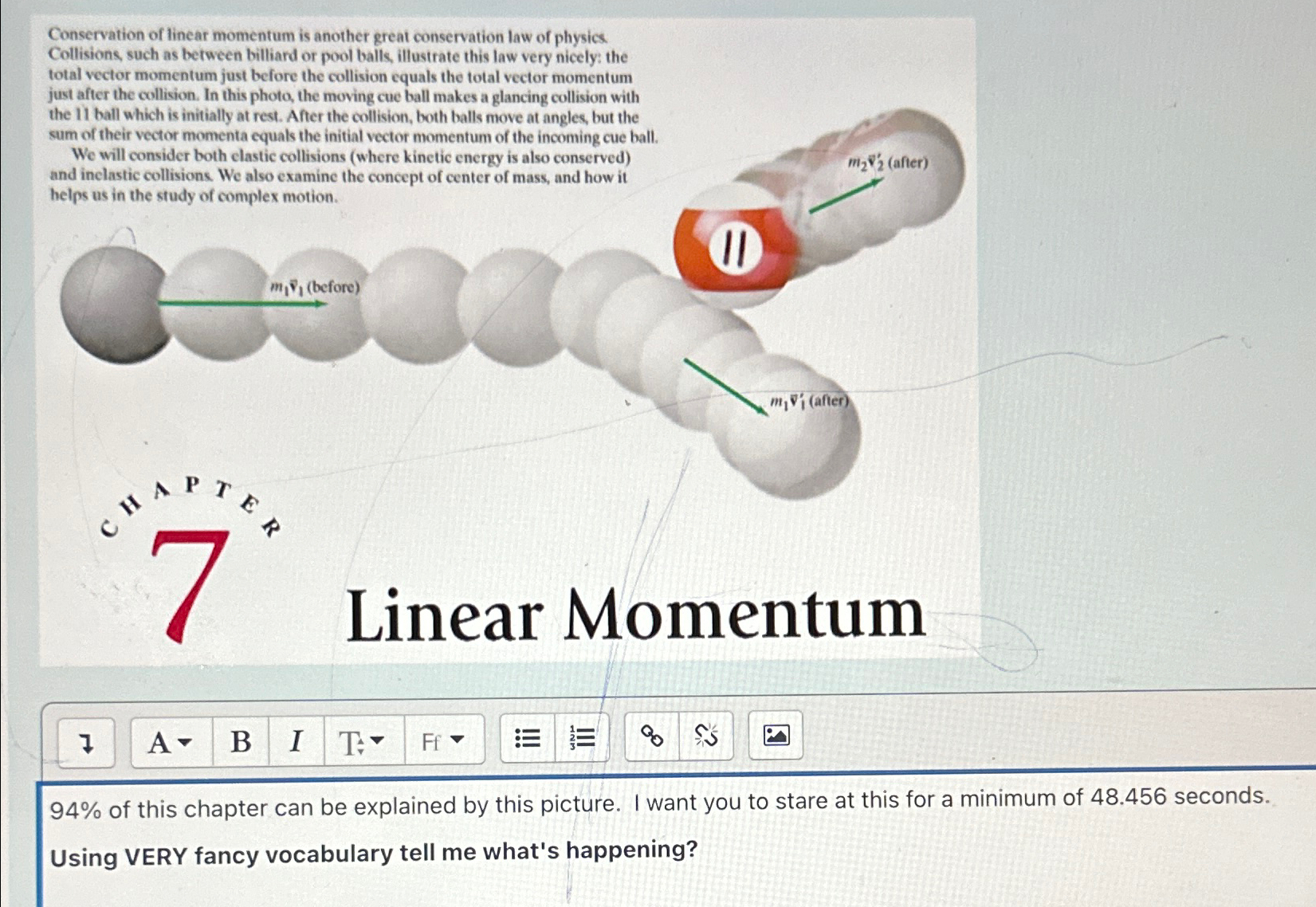 Solved Conservation Of Linear Momentum Is Another Great