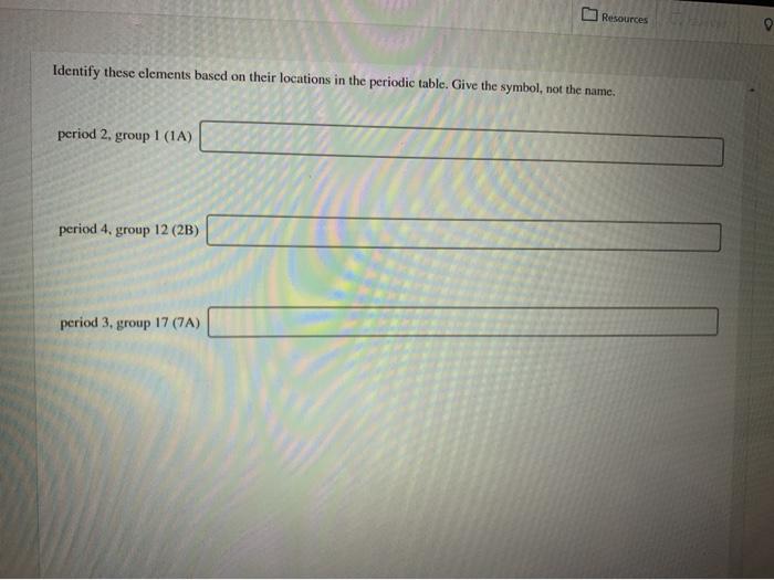 Solved Give the symbols of the elements that occupy the | Chegg.com