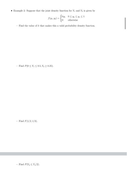 Solved • Example 2: Suppose that the joint density function | Chegg.com