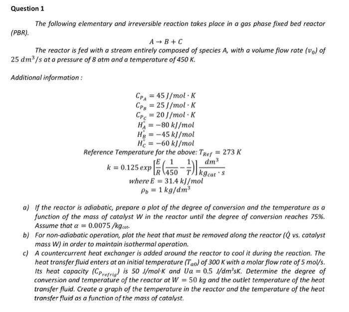 Solved (PBR). The following elementary and irreversible | Chegg.com