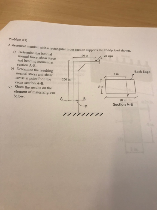 Solved Problem #3) A structural member with a rectangular | Chegg.com