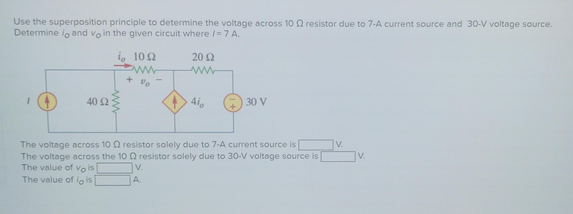 Solved Use the superposition principle to determine the | Chegg.com