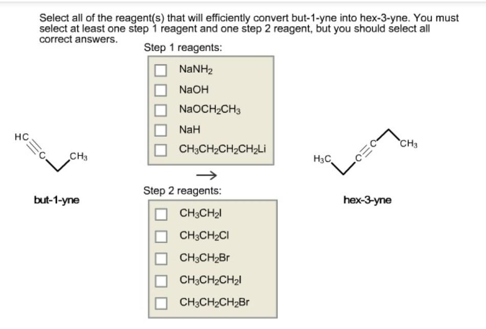 Solved Select all of the reagent(s) that will efficiently | Chegg.com