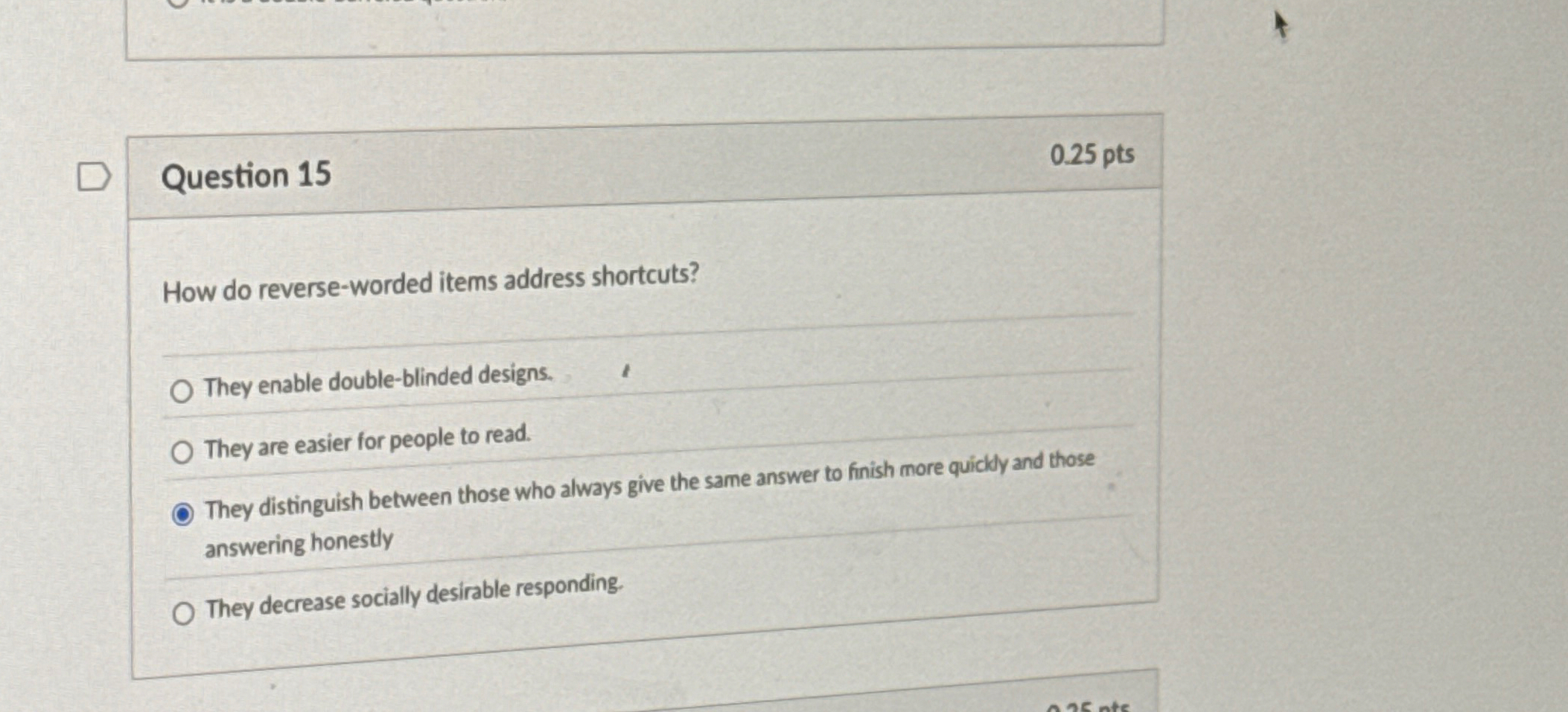 Solved Question 150.25 ﻿ptsHow do reverse-worded items | Chegg.com