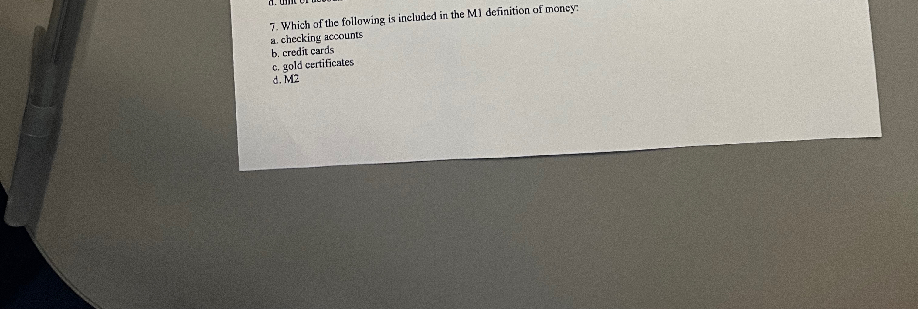 Solved Which of the following is included in the M1 | Chegg.com