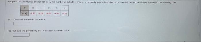 Solved (a) Catculate the mean value of x. (b) What is the | Chegg.com