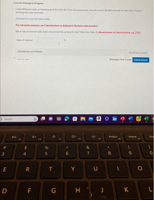 Solved Q Search # 3 E D Current Attempt in Progress Linda | Chegg.com