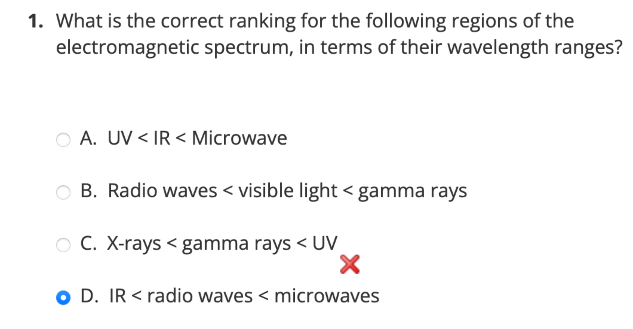 Solved What is the correct ranking for the following regions | Chegg.com