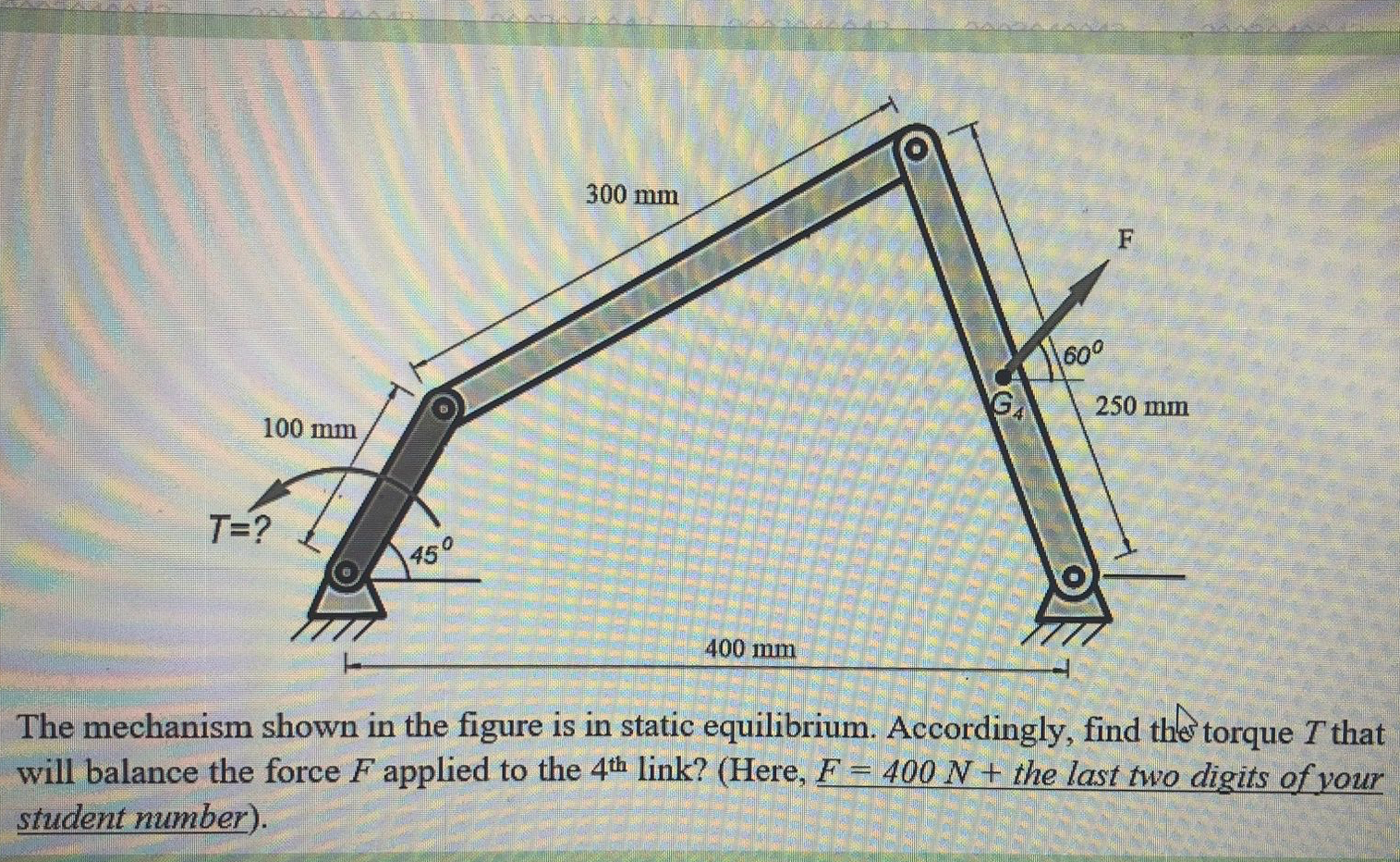 Solved The mechanism shown in the figure is in static | Chegg.com