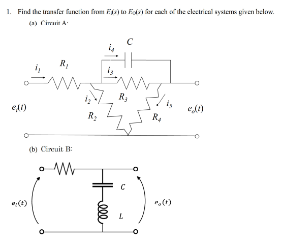 Solved ANSWER PART B ONLY! .......Find the transfer function | Chegg.com