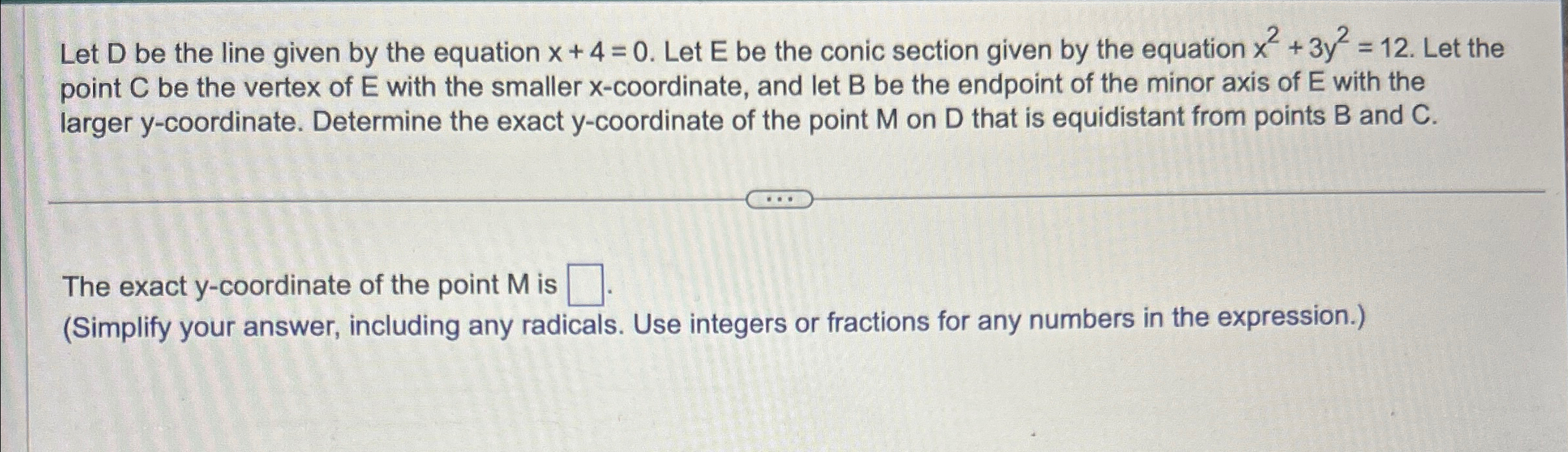 Solved Let D ﻿be the line given by the equation x+4=0. ﻿Let | Chegg.com