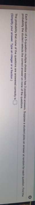Solved Each question of a 5 question multiple choice exam | Chegg.com
