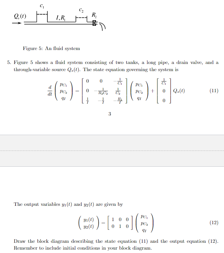 Figure 5: An fluid systemFigure 5 ﻿shows a fluid | Chegg.com